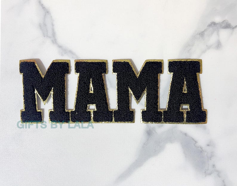 Black Gold Mama Chenille Patch - Etsy
