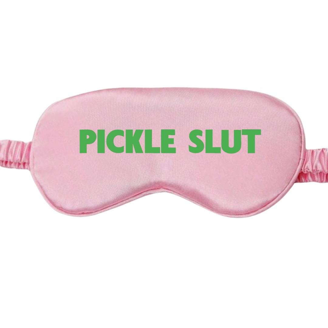 Pickle Slut Silky Soft Pink Satin Eye Mask With Green Print - Etsy