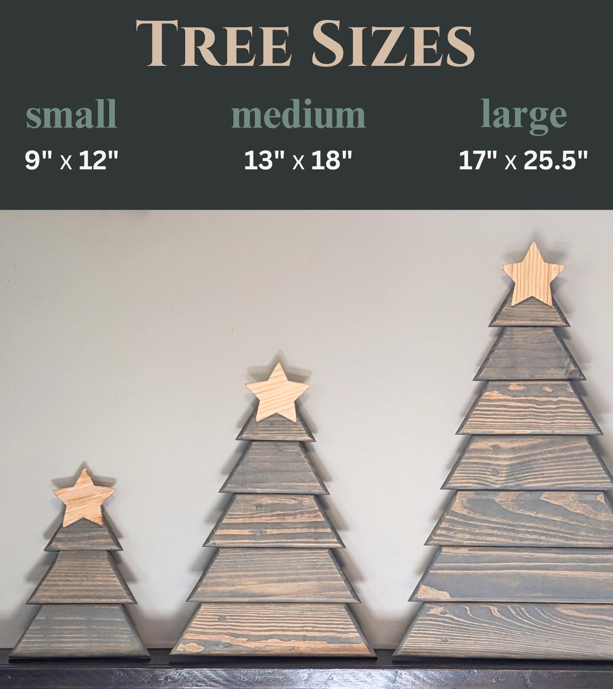 Set of 3 Wood Cutout Trees Shelf Sitter Natural Wooden Scandinavian ...