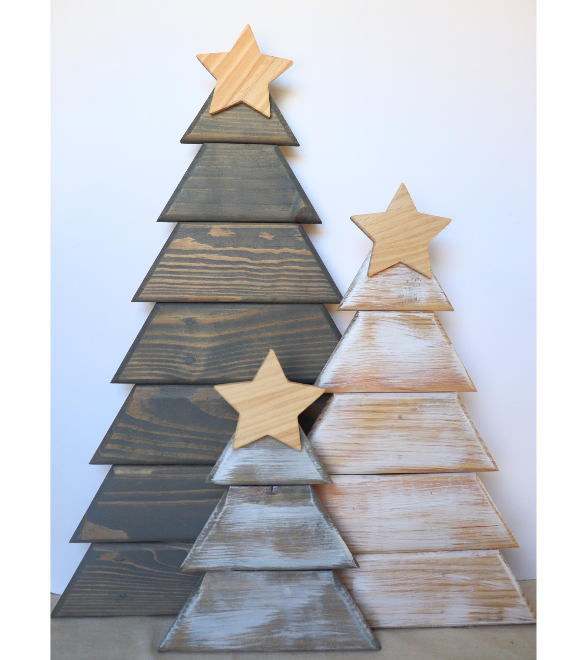 Set of 3 Wood Cutout Trees Shelf Sitter Natural Wooden Scandinavian ...