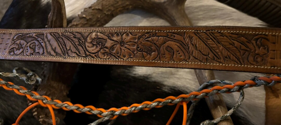 Leather Duck Call Holder Tooled Feathers and Western Scroll. - Etsy