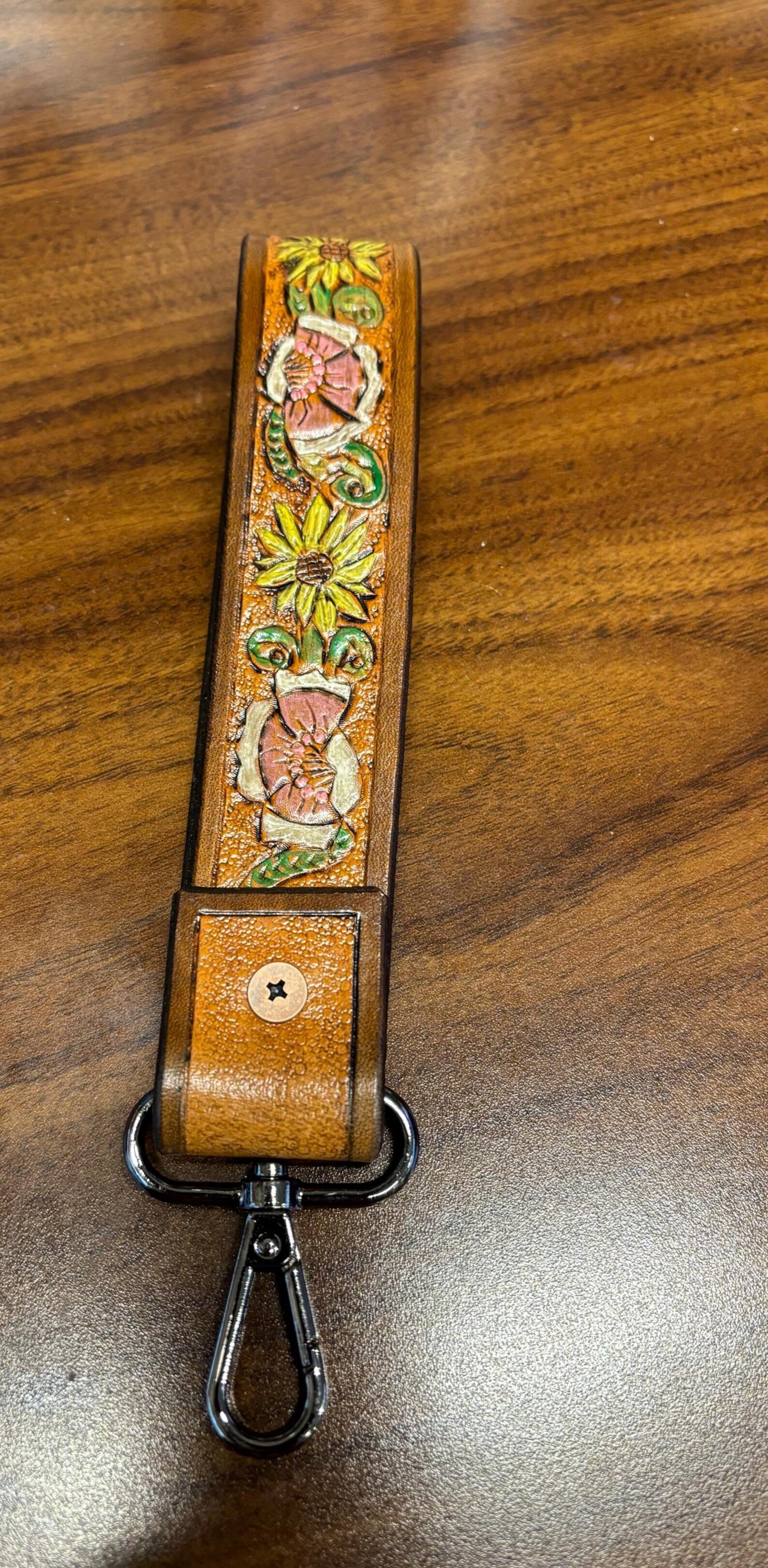 Custom Leather Handcrafted and Tooled Leather Key Chain With Initials ...