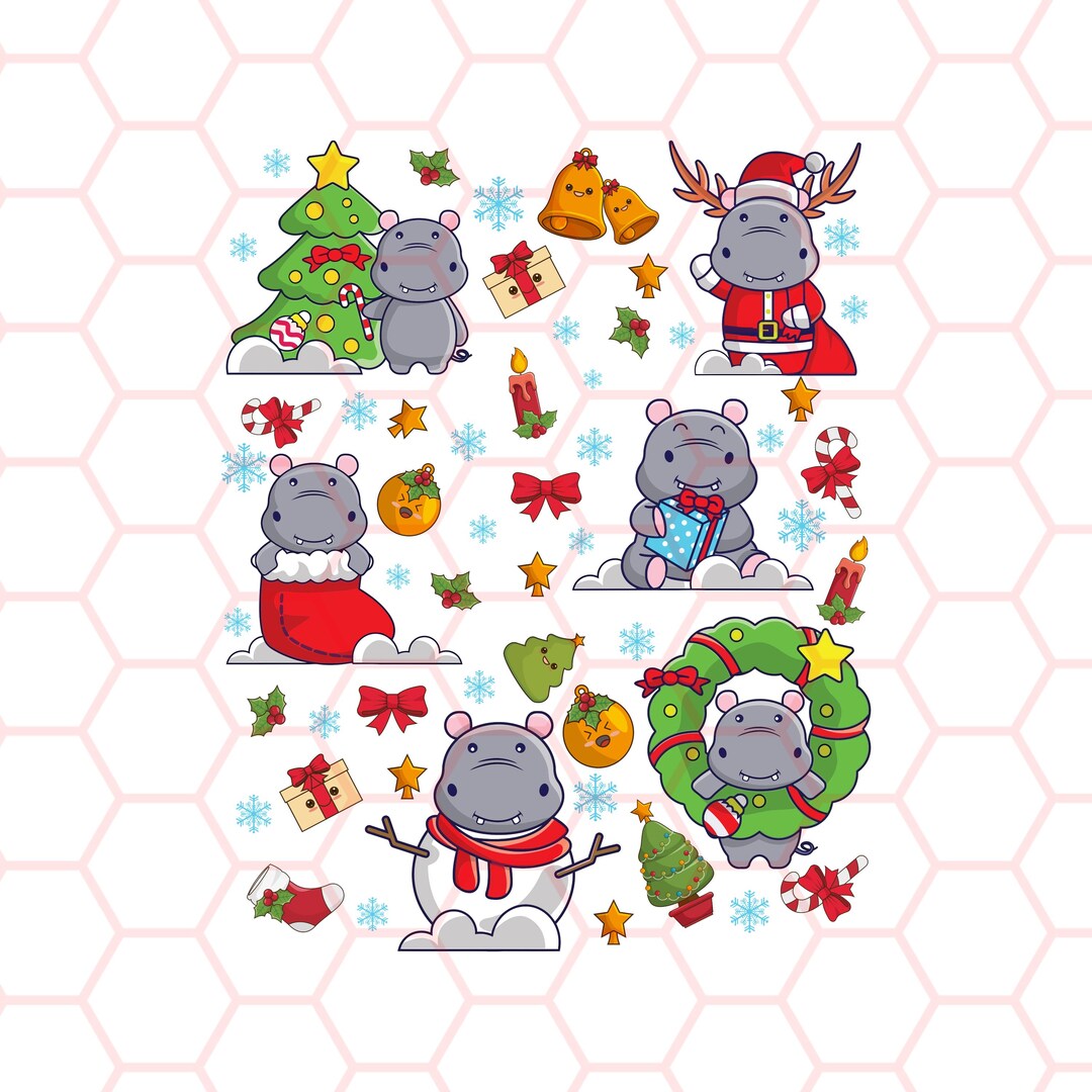 Moo Deng Santa Christmas Png, Cute Moo Deng Png, Christmas Coquette Png ...