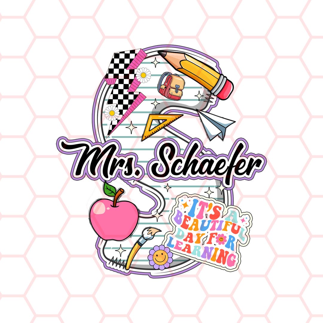 Personalized Teacher Png, Teacher Name Png, Teacher Initial Png ...