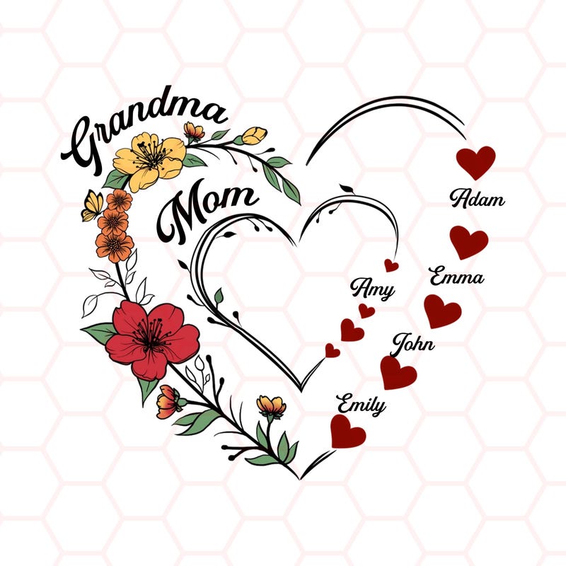 Grandma Heart Png - Etsy