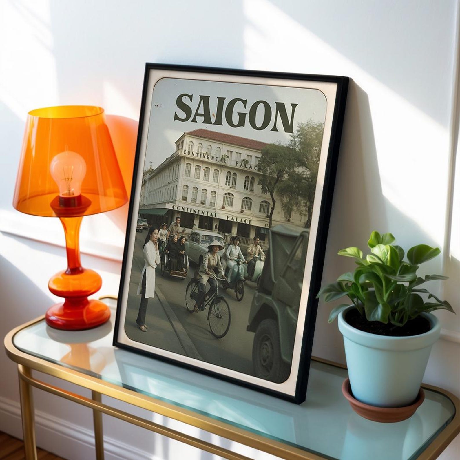 Saigon Street Scene Poster – Vietnam War Era Wall Art Print, Retro Ho ...