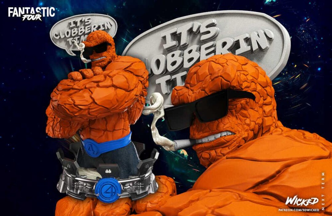 The Thing Bust - Action Figure - Marvel - Resin - PLA - Fantastic Four ...