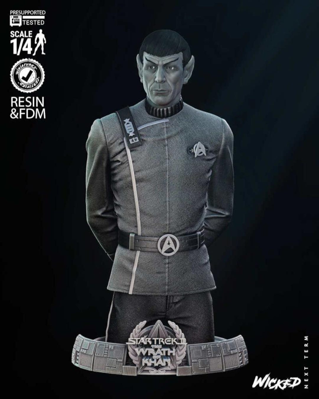 Spock Bust - Action Figure - Film & TV Series - Resin - PLA - Star Trek ...