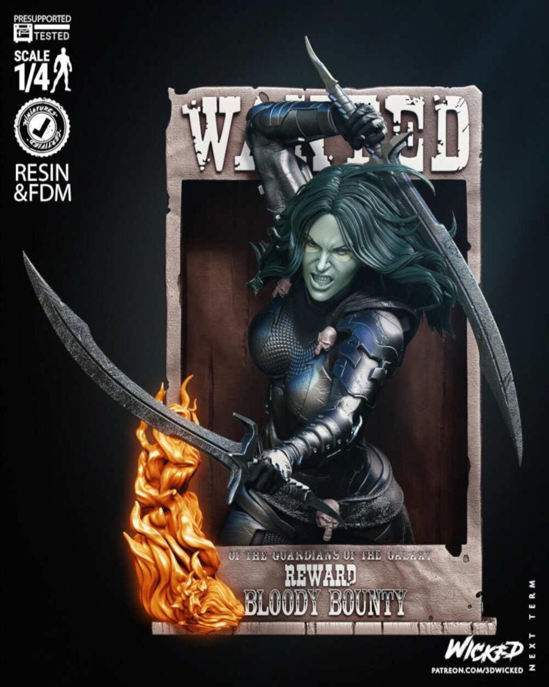 Gamora Comic Version Poster Bust - Action Figure - Marvel - Resin - PLA ...