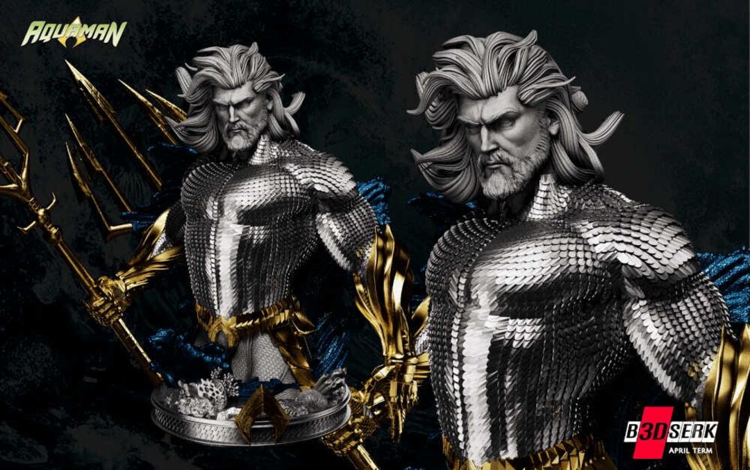 Aquaman Bust - Action Figure - DC Comics - Resin - PLA - Justice League ...