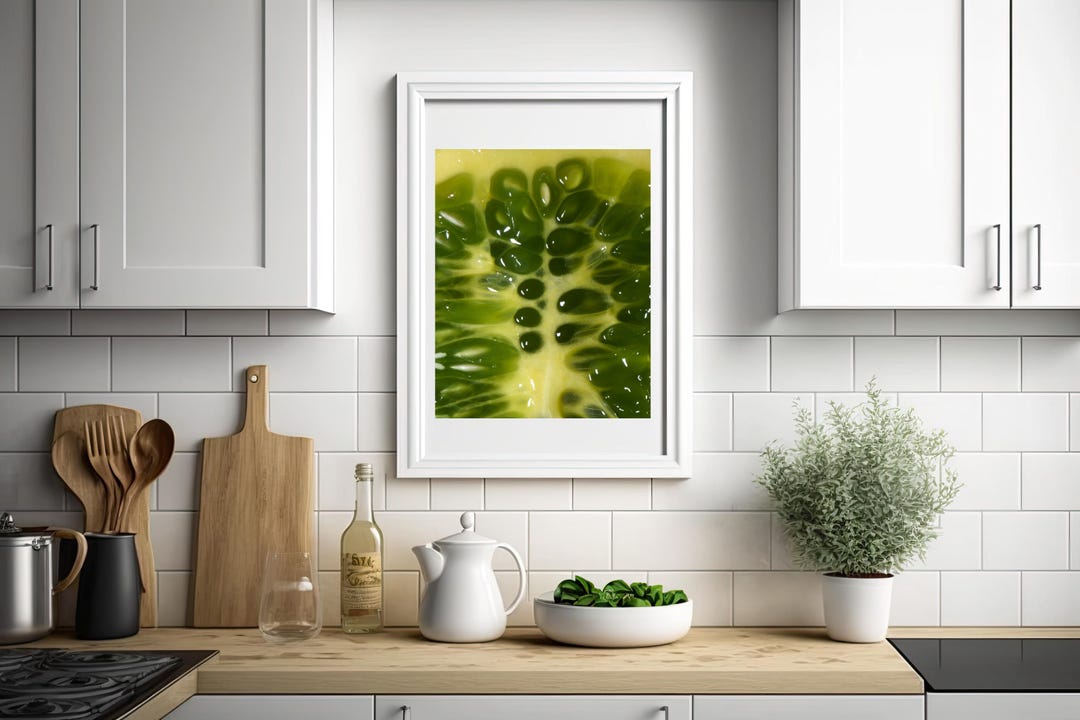Abstract Wall Art Kitchen Decor Jelly Melon Macro Shot Contemporary ...
