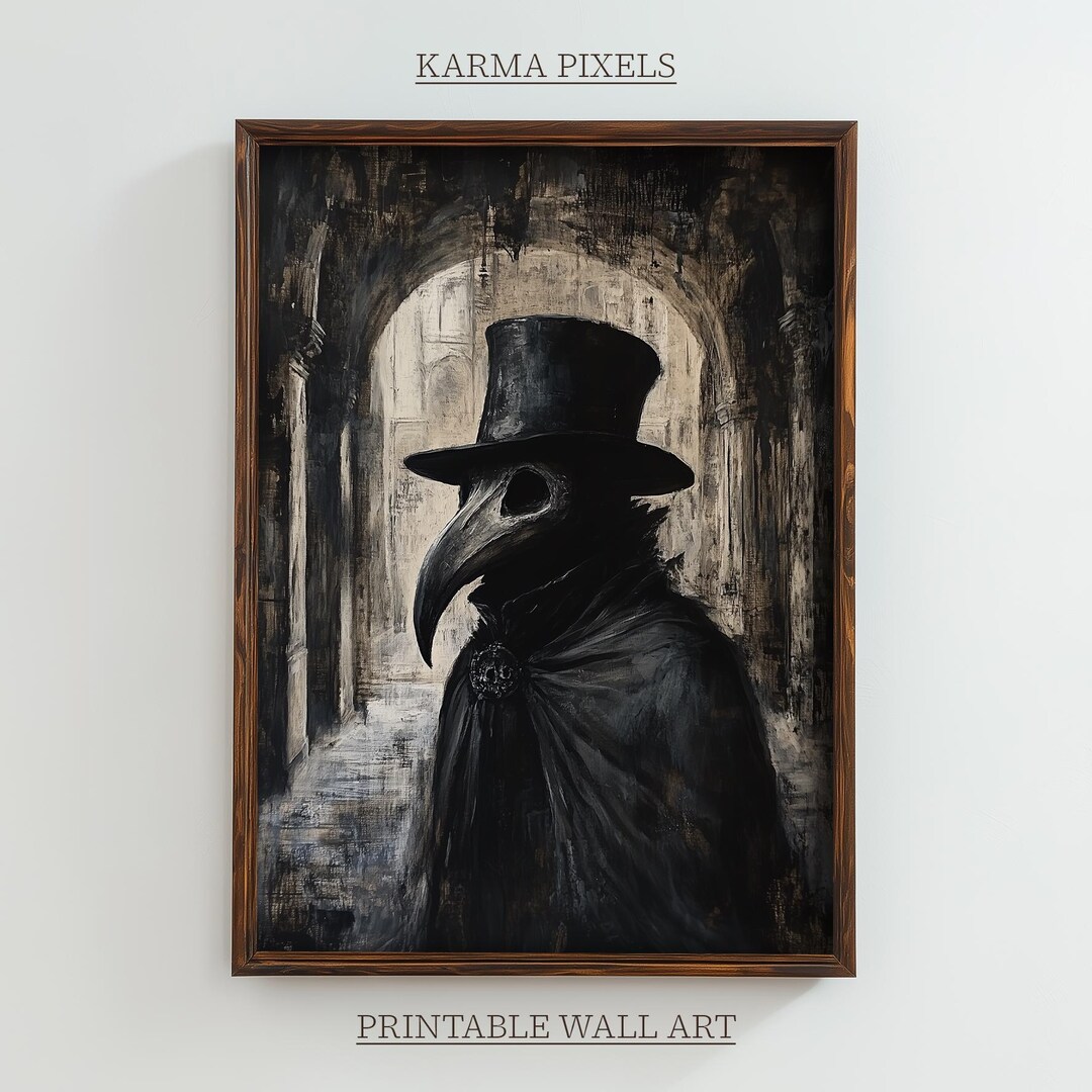 Plague Doctor Portrait Digital Download, Scp-inspired Creepy Poster ...