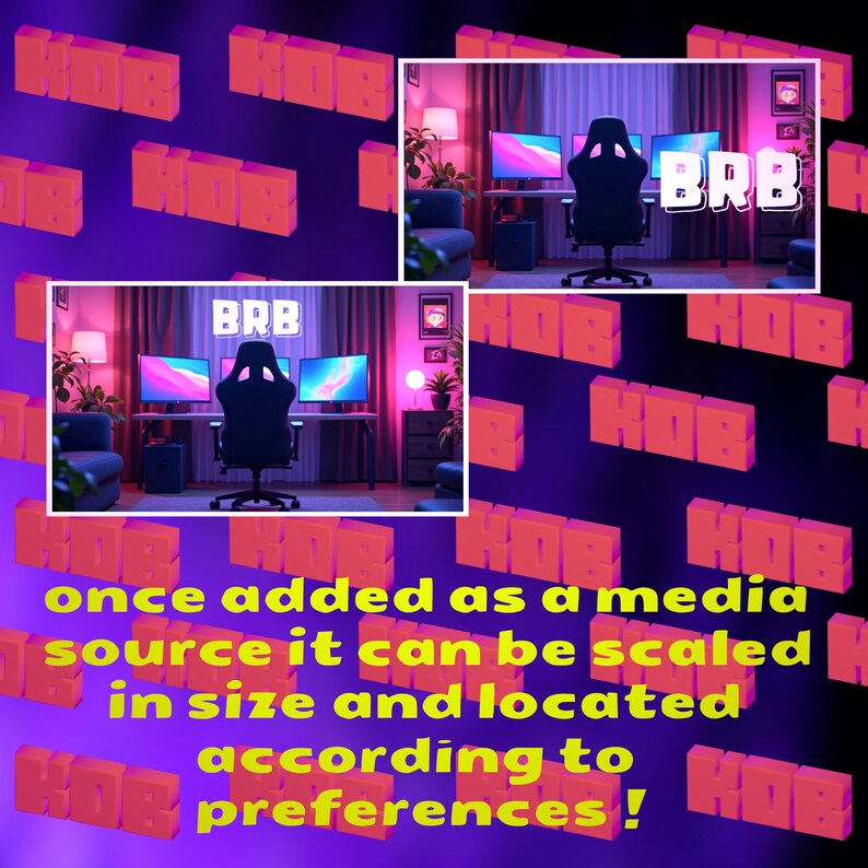 Hand Drawn "brb" Be Right Back Animated Overlay for Twitch Streaming - Etsy