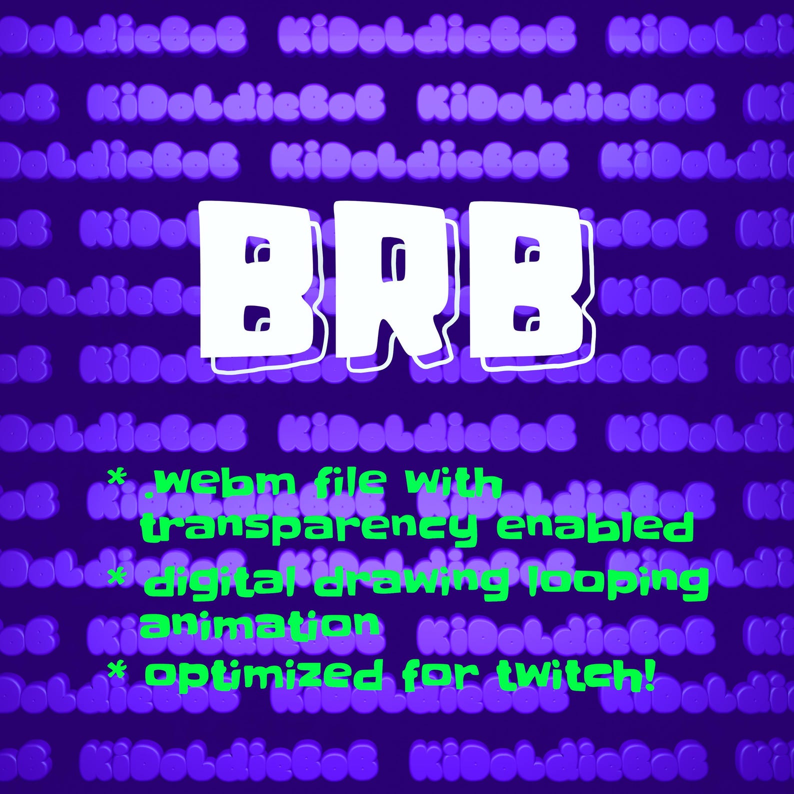 Brb Stream Overlay: Hand-drawn Twitch Animation (.webm) - Etsy