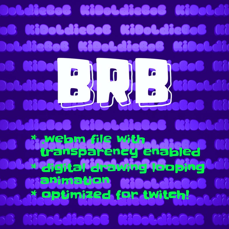 Brb Stream Overlay: Hand-drawn Twitch Animation (.webm) - Etsy