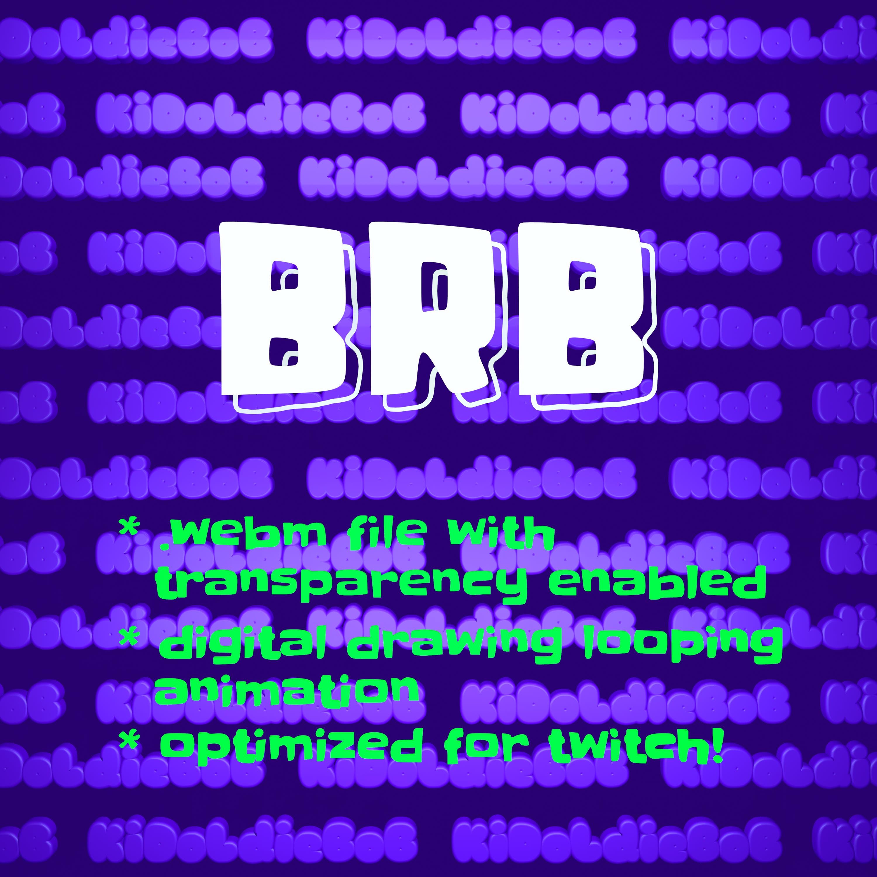 Brb Stream Overlay: Hand-drawn Twitch Animation (.webm) - Etsy