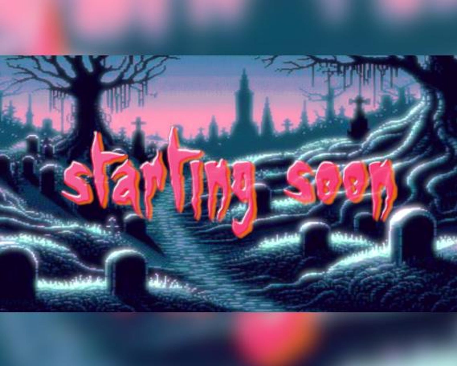 2x Spooky Pixel Art Animated Stream Overlays "starting Soon" and "be ...