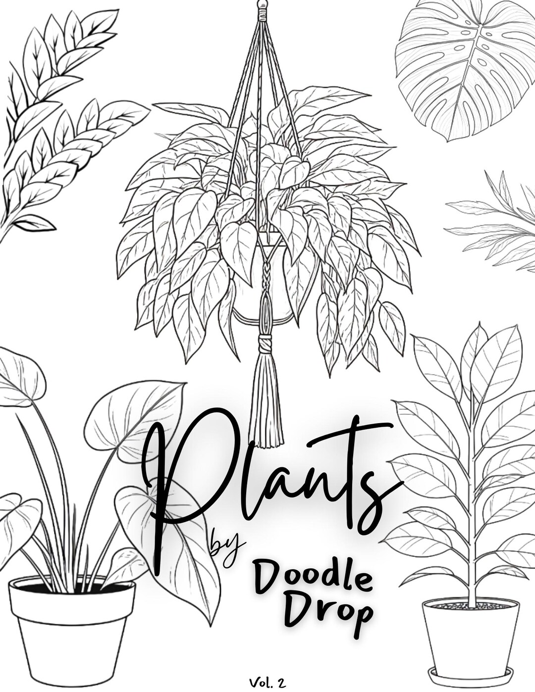Plants Coloring Book Adult Coloring Book Botanical Themed Coloring ...