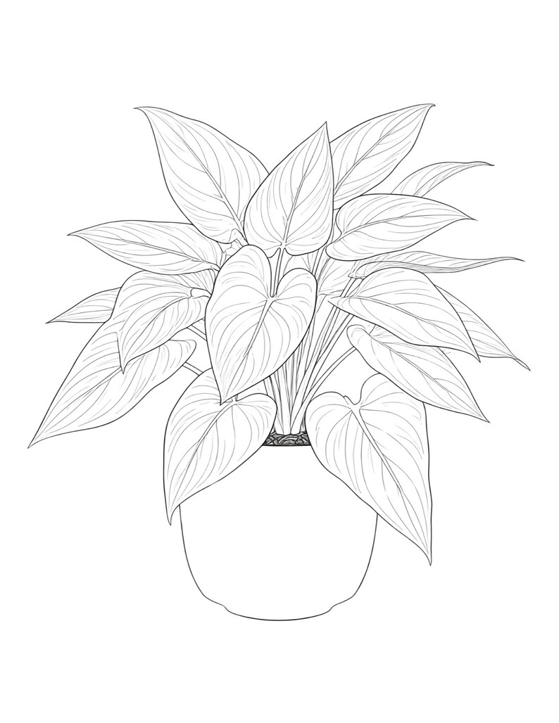 Plants Coloring Book Adult Coloring Book Botanical Themed Coloring ...