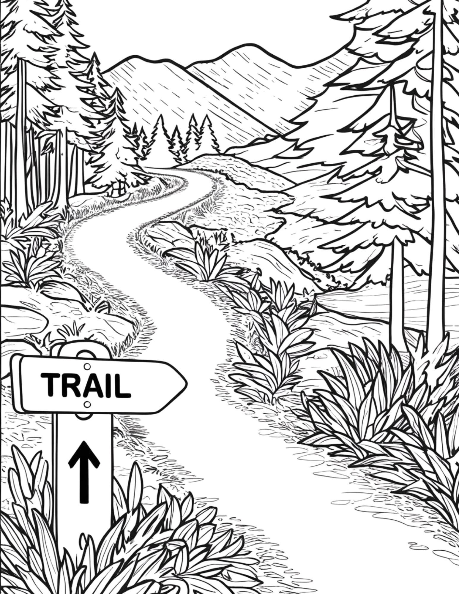 Nature Trails Coloring Book - Adult Coloring Book - Botanical Themed ...
