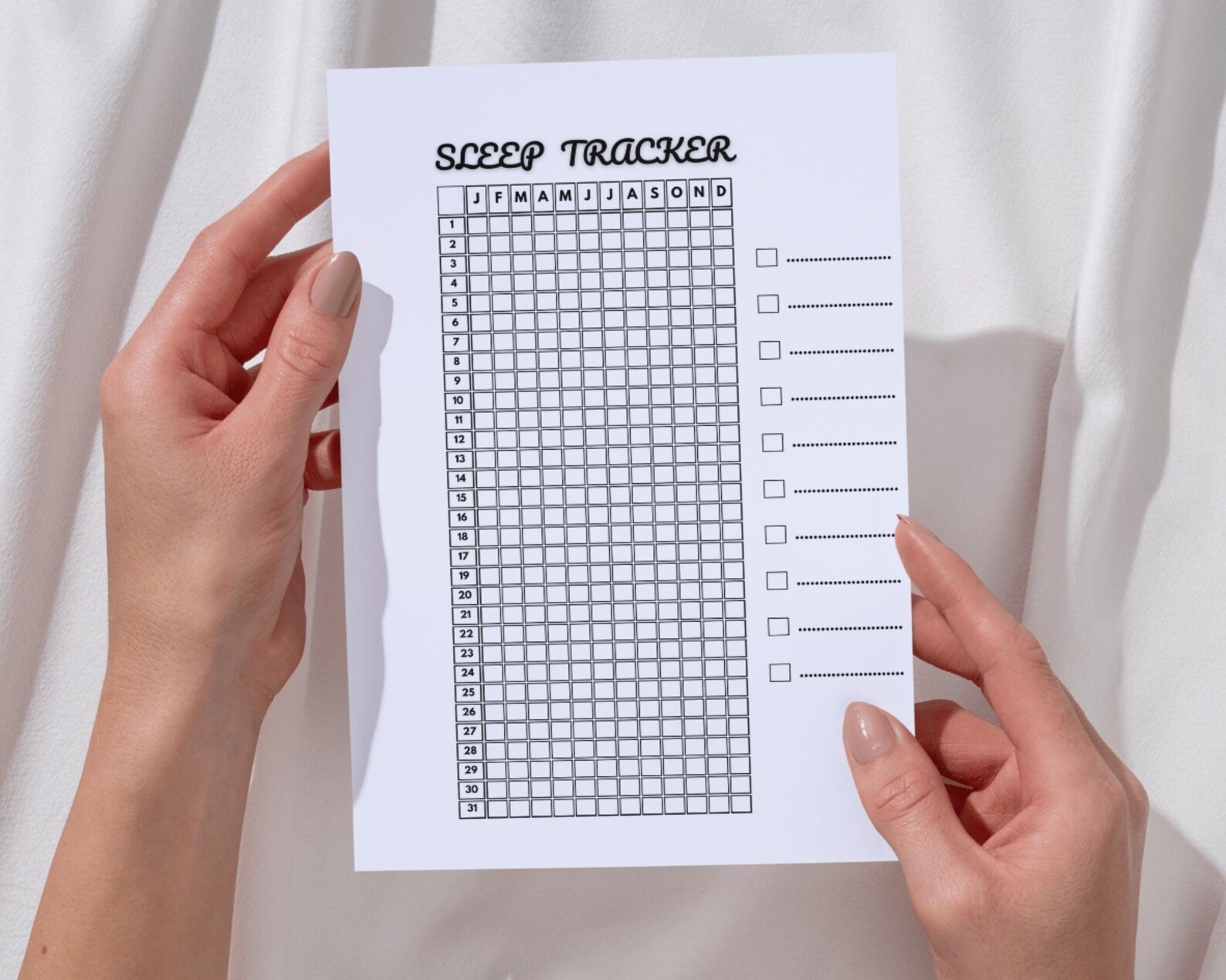 Table Yearly Sleep Tracker, Daily Sleep Tracker, Sleeping Tracker ...