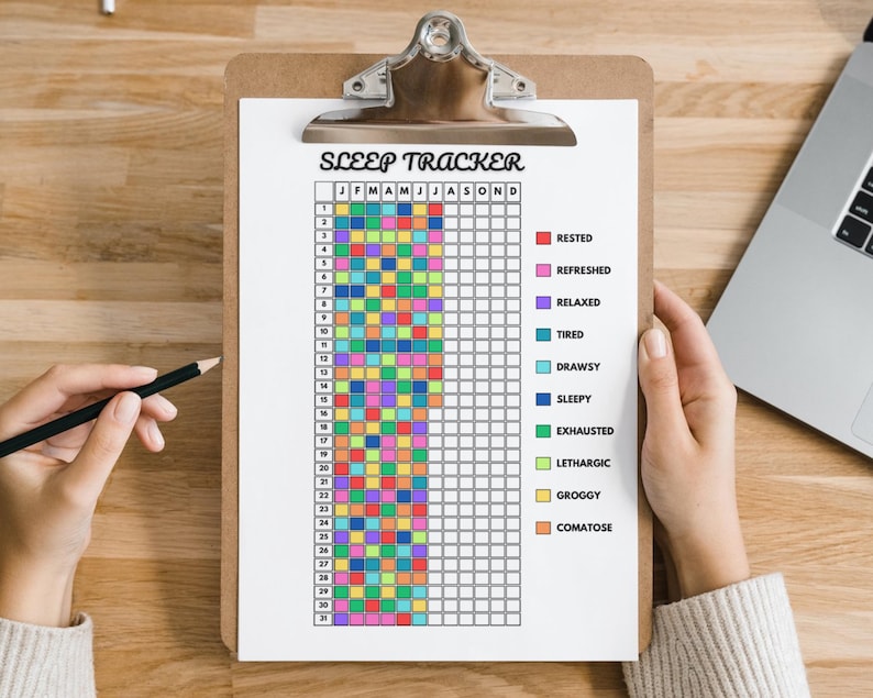 Table Yearly Sleep Tracker, Daily Sleep Tracker, Sleeping Tracker ...