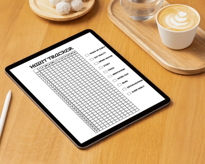 Table Yearly Habit Tracker, Habit Tracker Printable, Habit Tracker ...
