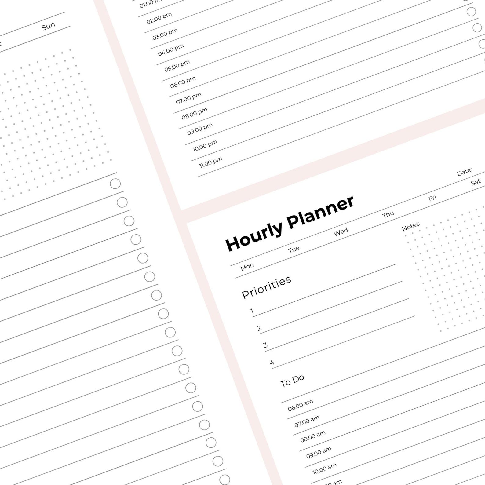 Printable Hourly to Do Template, Digital Daily Routine Planner, Daily ...