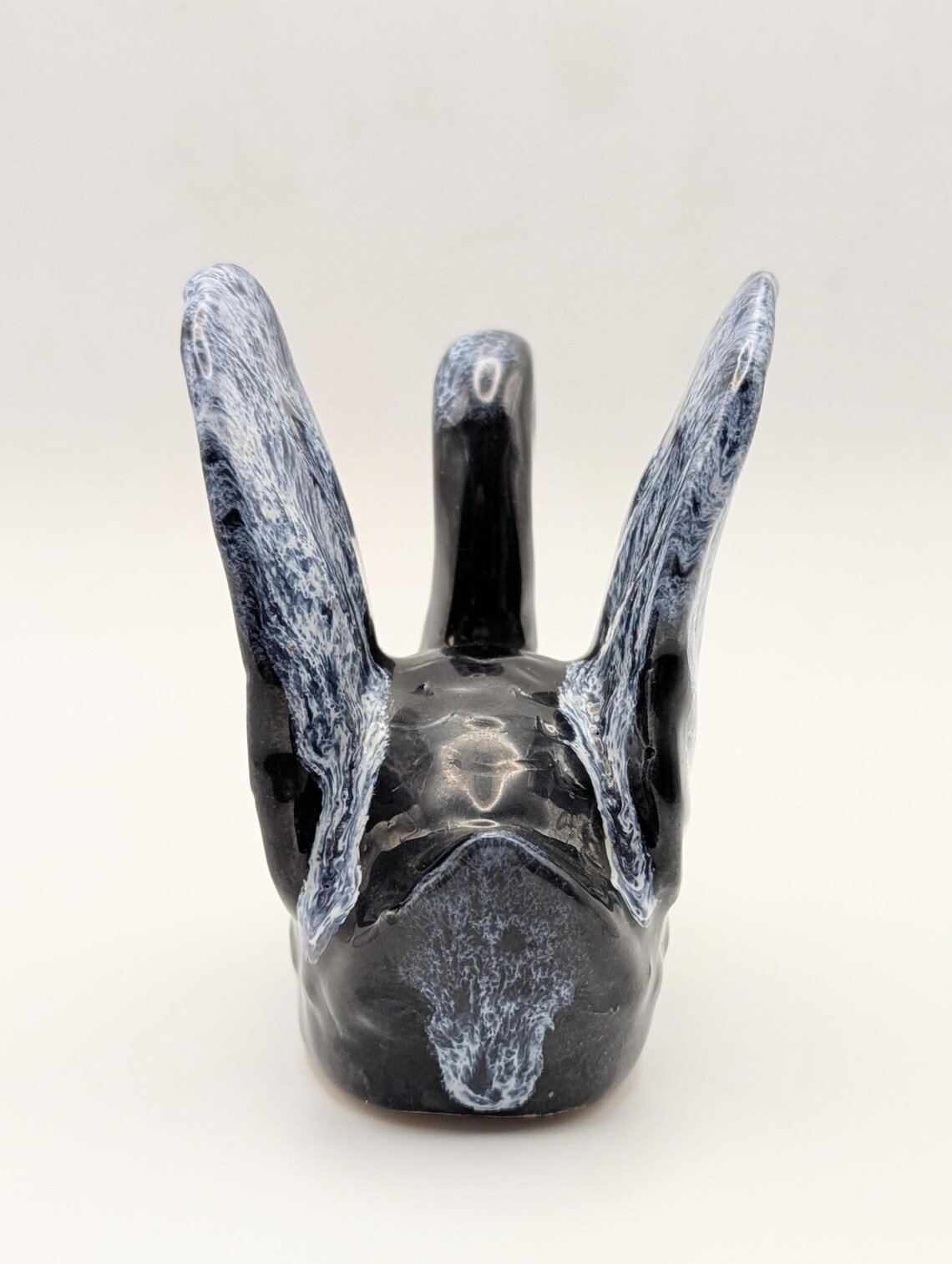 Swan Figurine Anna Van Briggle Black Drip Glaze Art Pottery Swan 1950's ...