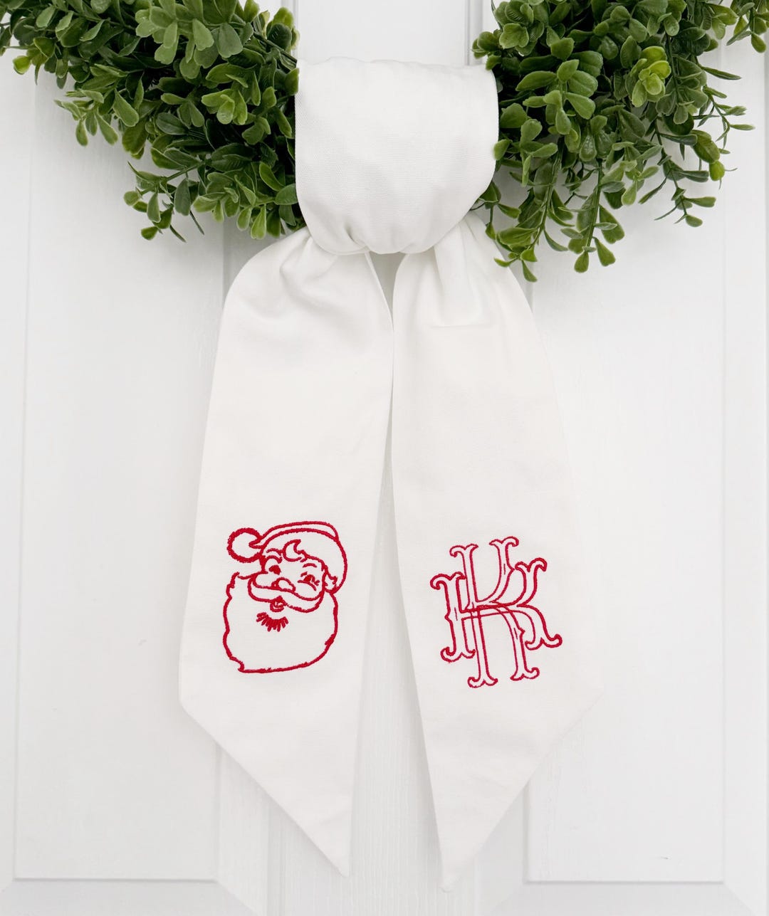 Vintage Santa Wreath Sash - Christmas Decor - Custom Door Decor ...