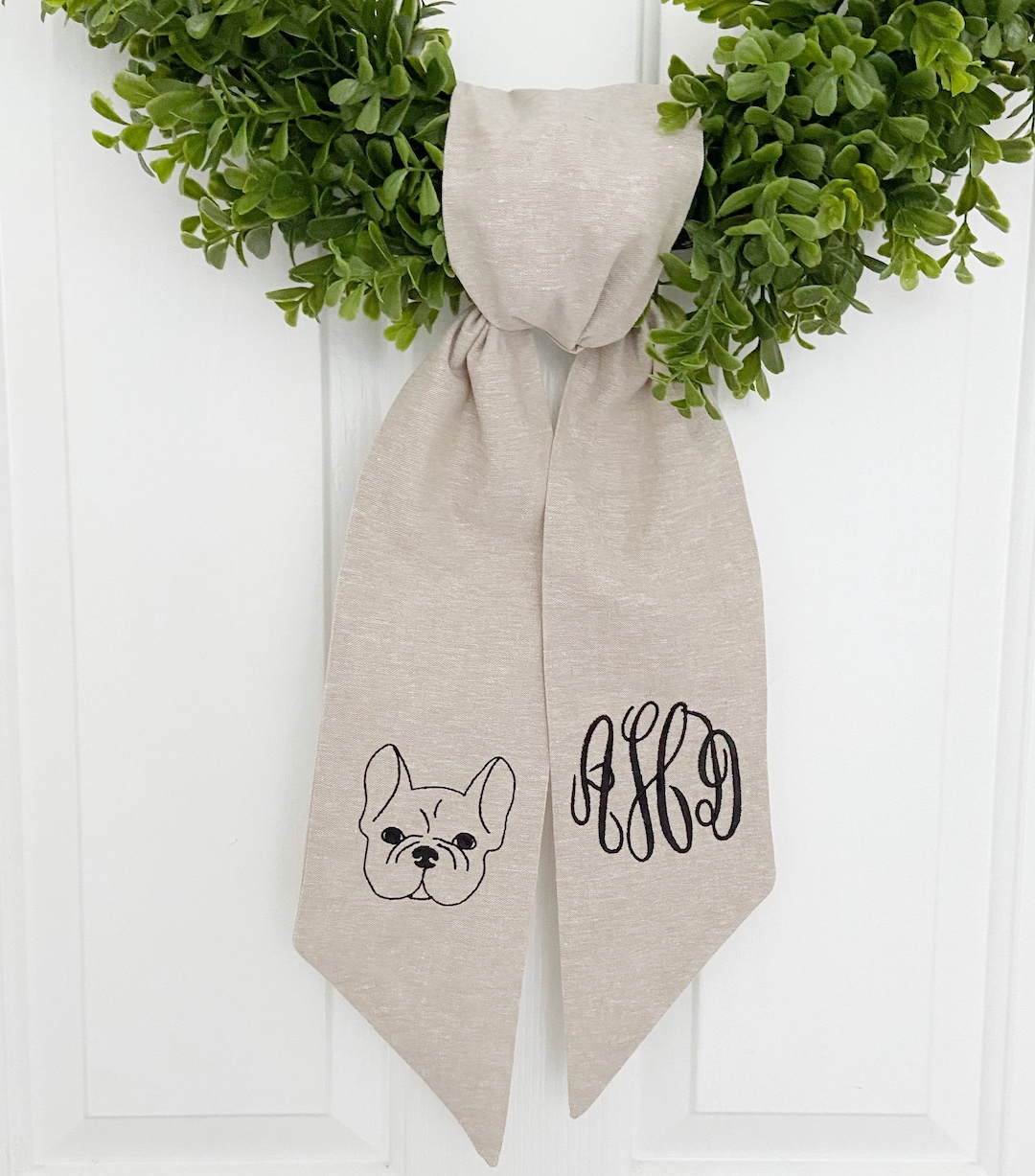 Dog Wreath Sash - Custom Pet Wreath Sash - Custom Pet Decor - Dog Lover ...