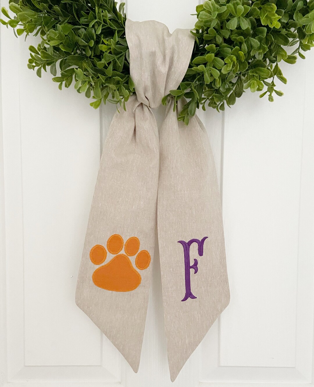 Custom Team Wreath Sash - Football Wreath Sash - Custom Door Decor ...