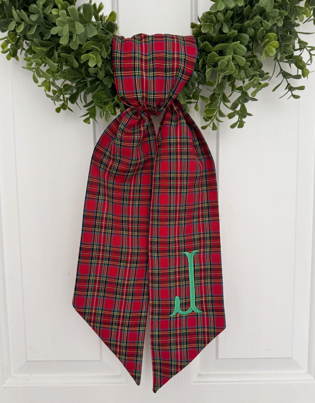 Personalized Plaid Wreath Sash - Customized Wreath Sash - Tartan Plaid ...