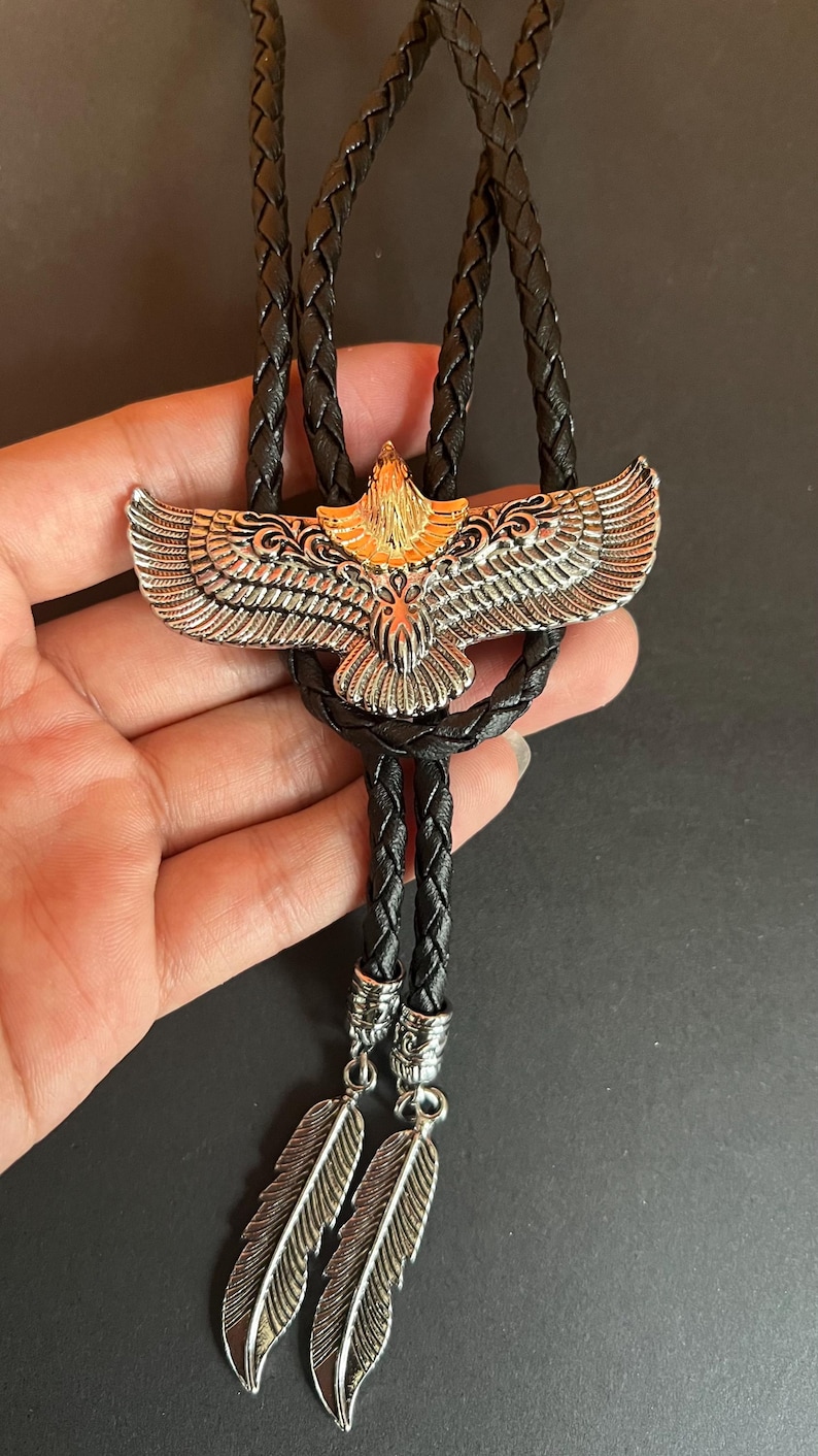 Vintage Collier aigle bolo cravate western cowboy en alliage fabriqué à ...