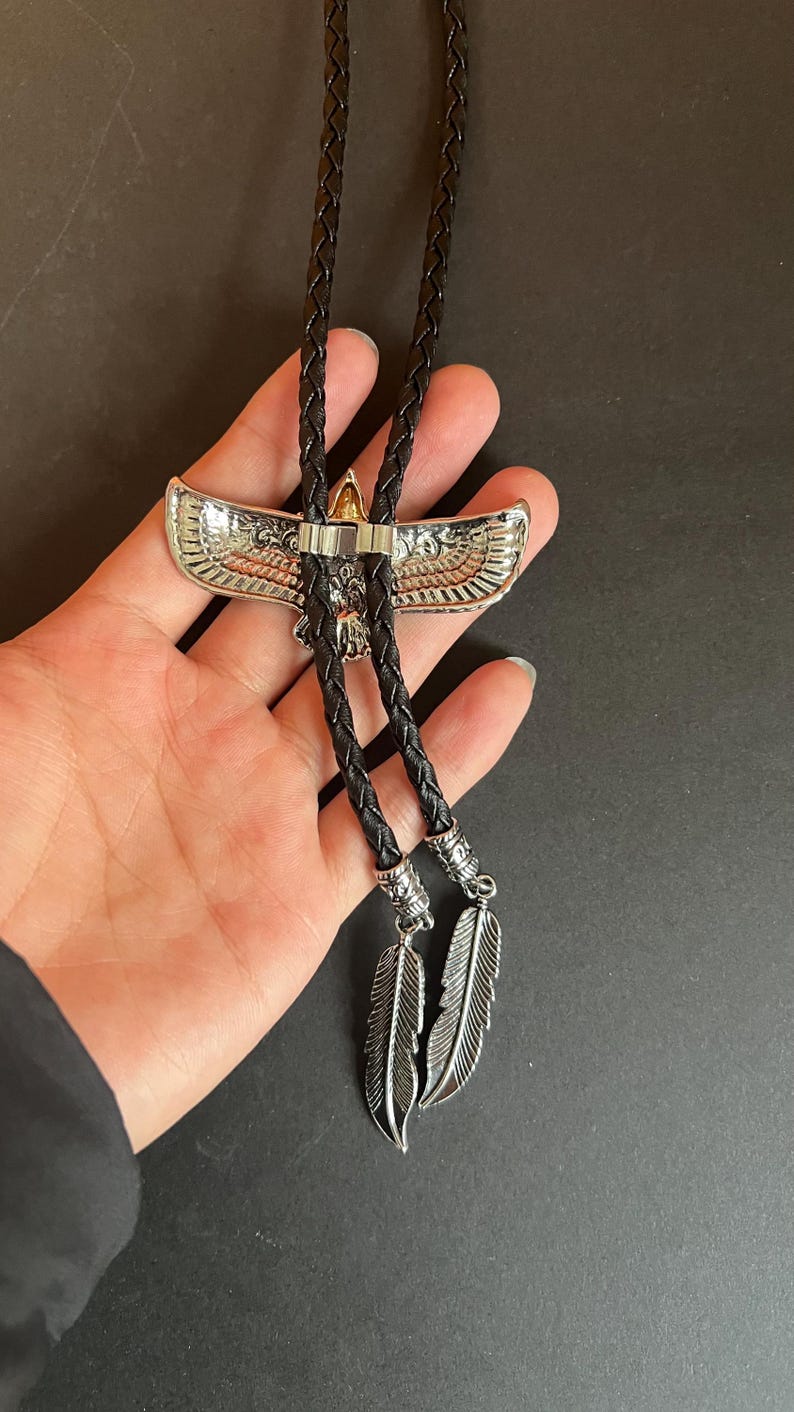 Vintage Collier aigle bolo cravate western cowboy en alliage fabriqué à ...