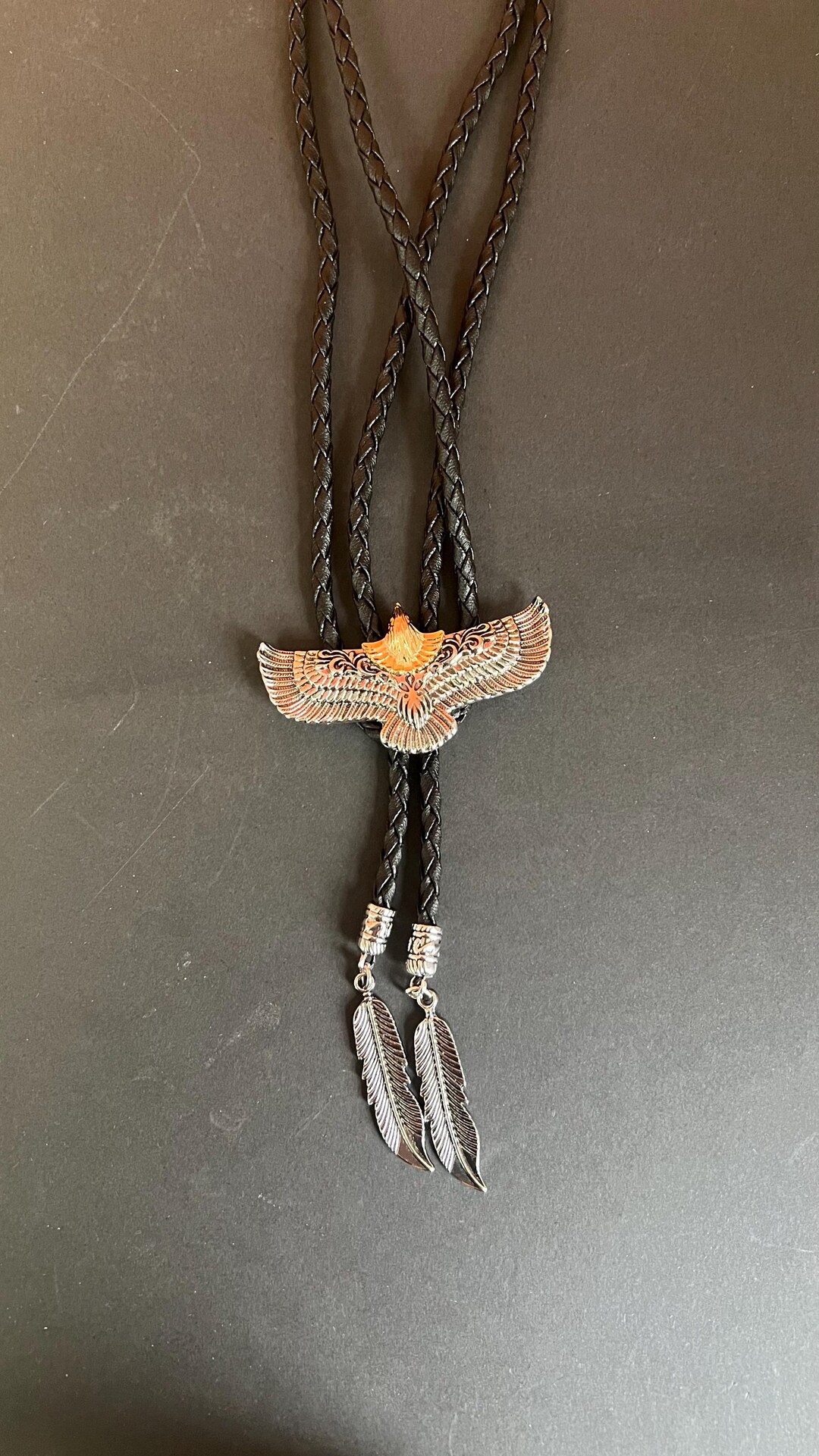 Vintage Collier aigle bolo cravate western cowboy en alliage fabriqué à ...