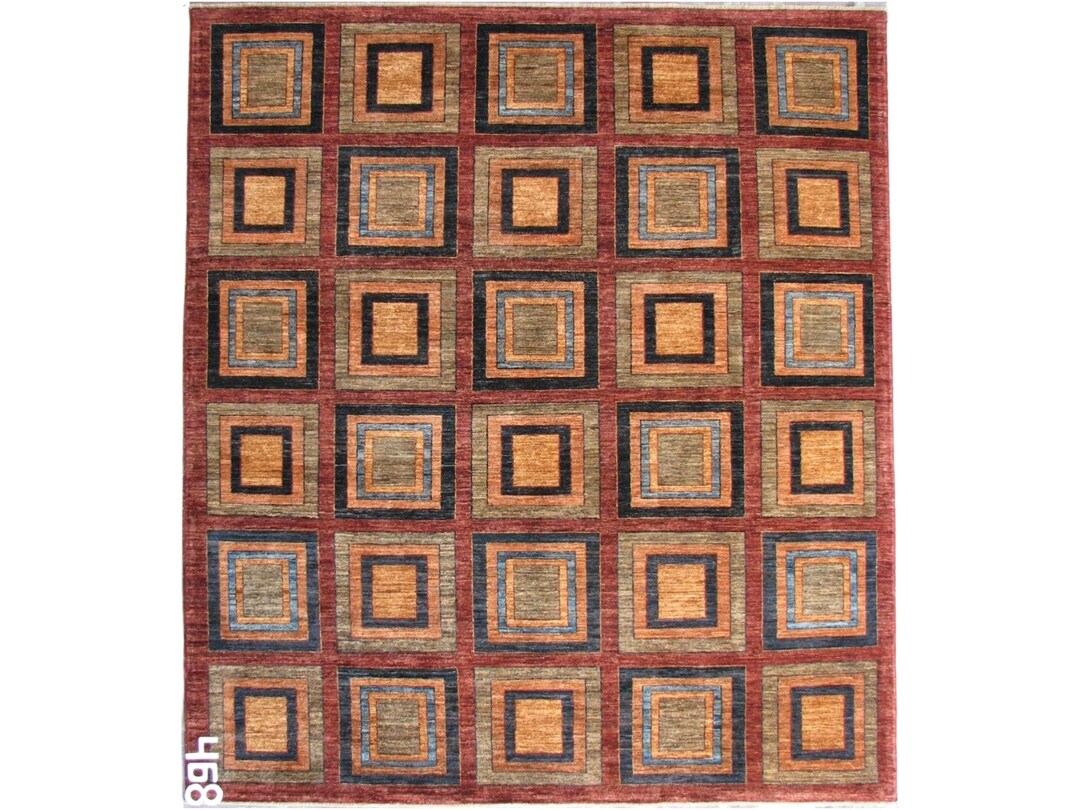 7'5 X 8'5 Handwoven Rug, Large Wool Area Rug, Oriental Tribal Carpet ...