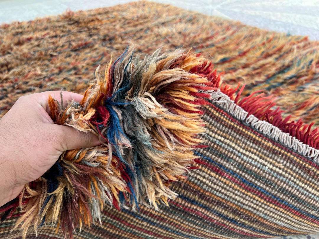 5x8 High Pile Shag Rug for Living Room - Soft, Warm Hand Knotted Wool ...