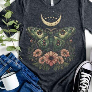 Vintage Moth and Moon T-shirt Design: Celestial Boho Tee (PNG File) - Etsy
