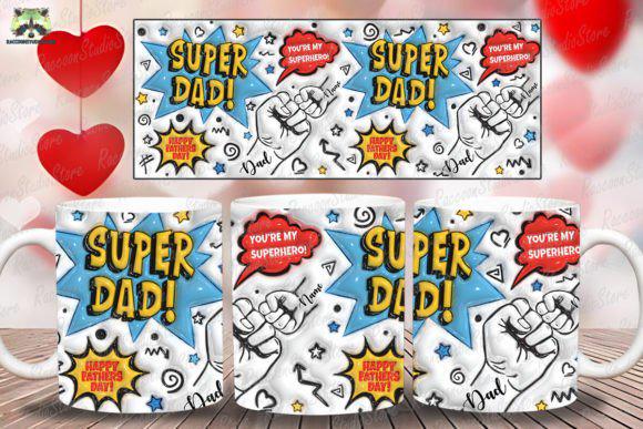 3D Super Dad Mug Design, Best Dad Ever Designs, Father's Day Mug Designs, Dad Mug Png Design - Etsy