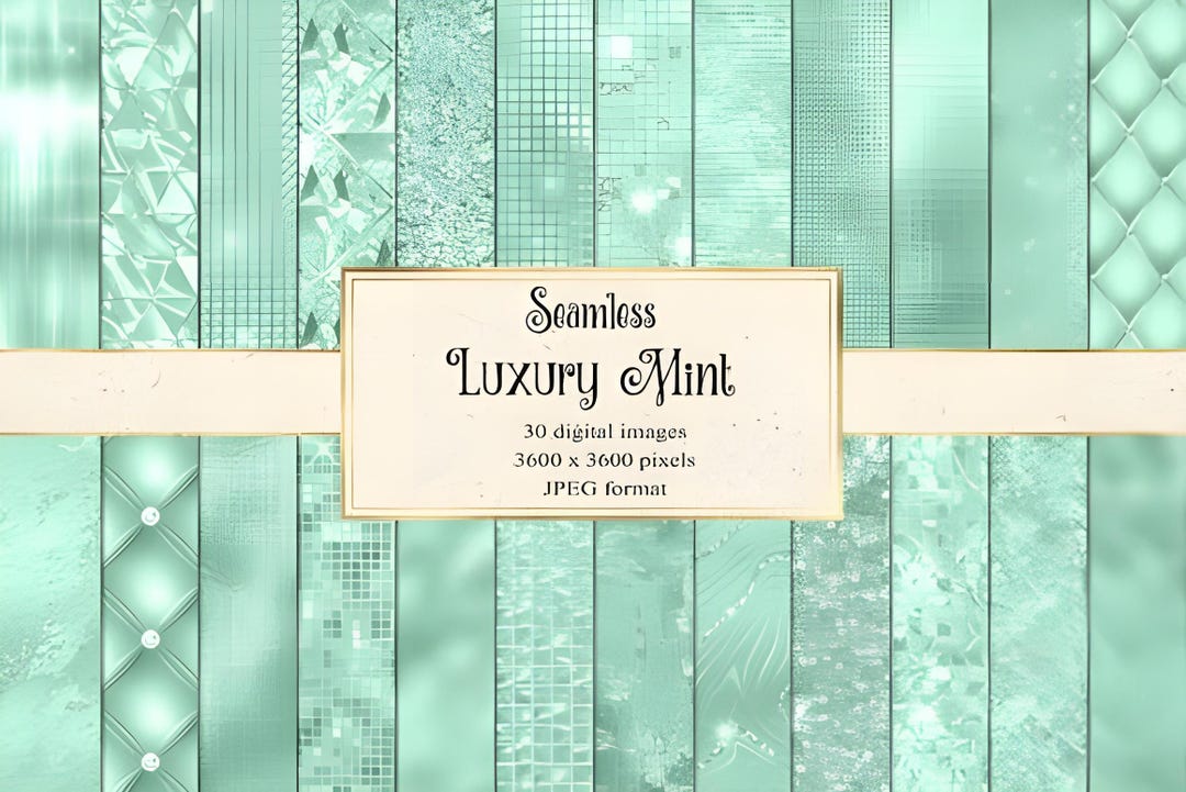 Luxury Mint Digital Paper Bundle, Stylish Green Mint Backgrounds - Etsy