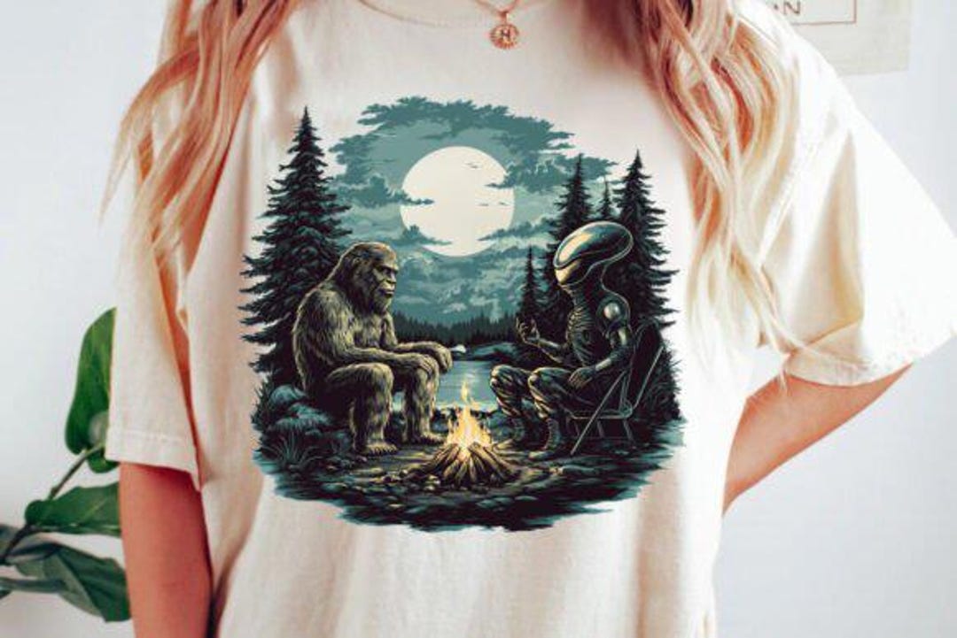 Funny Alien and Big Foot Png Design, Funny Alien T-shirt Designs, Set ...