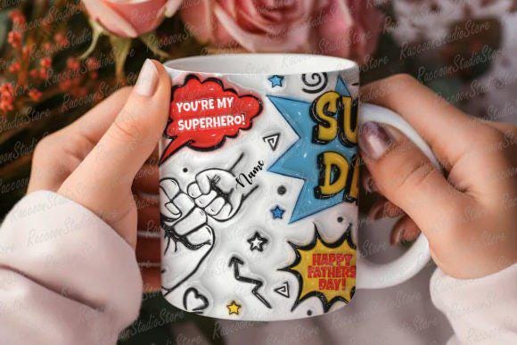 3D Super Dad Mug Design, Best Dad Ever Designs, Father's Day Mug Designs, Dad Mug Png Design - Etsy