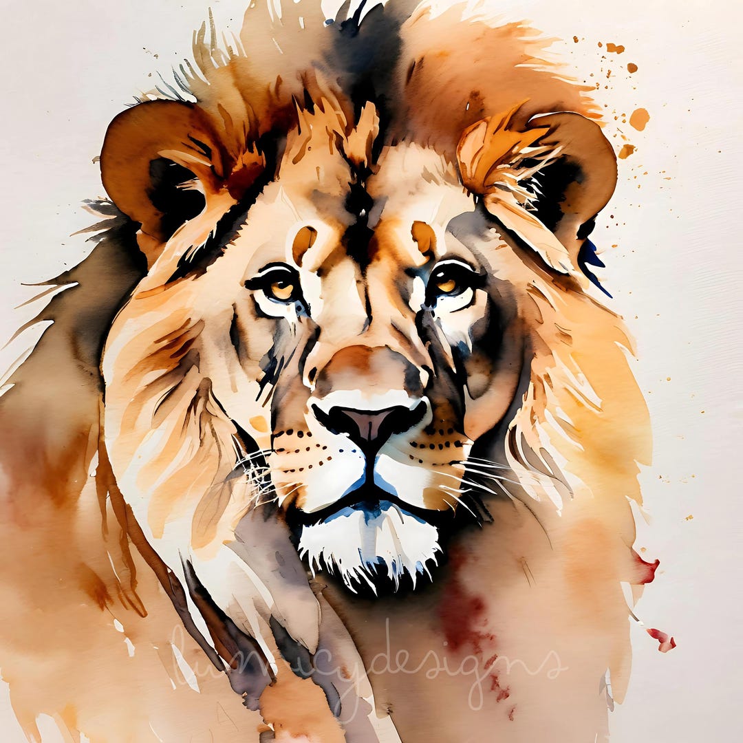 Lion Watercolor Clipart Nursery Decor Watercolor Lion Safari Watercolor ...