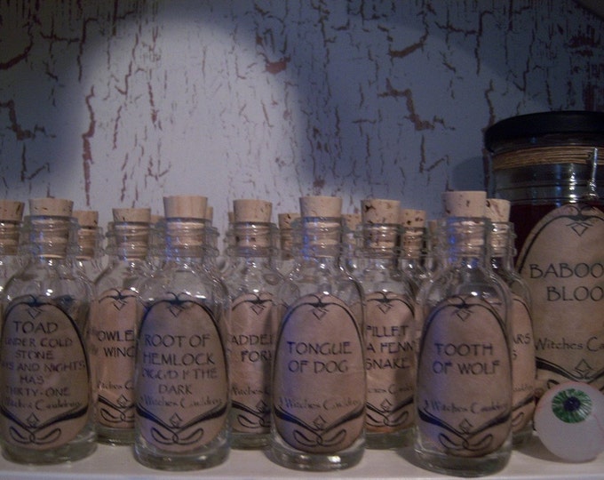 MACBETH WITCH BREW INGREDIENTS BOTTLES Set of 25 - Etsy