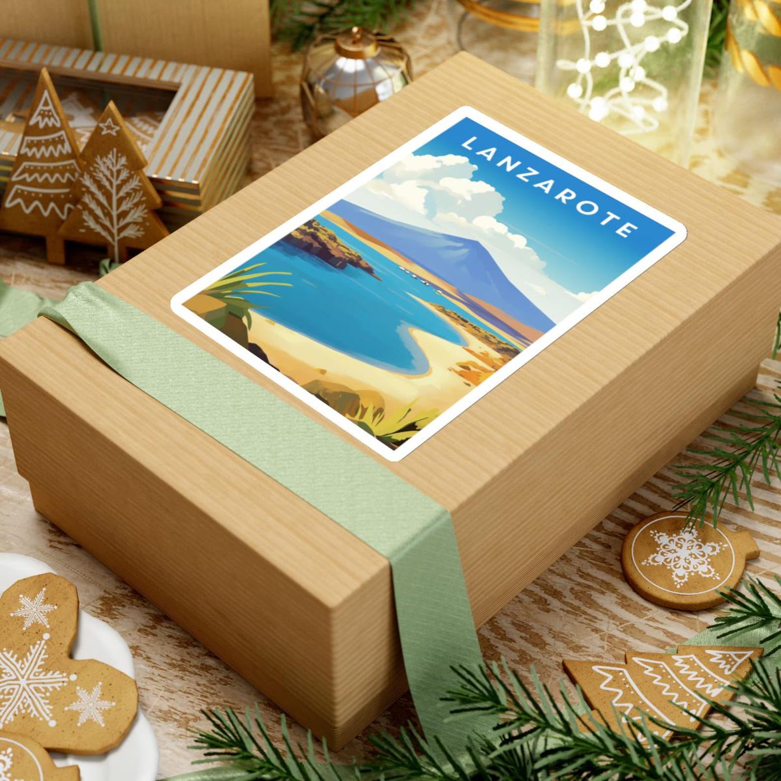 Lanzarote Canary Islands Travel Sticker Print Gift Art Gift Canary ...