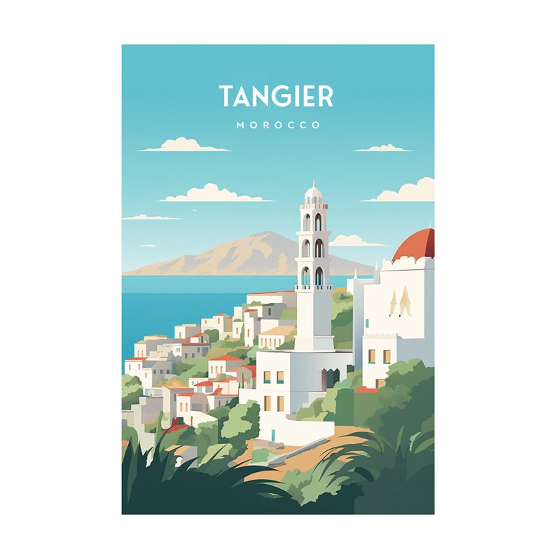 Tangier Morocco Travel Sticker Print Gift Art Gift Morocco Artwork - Etsy