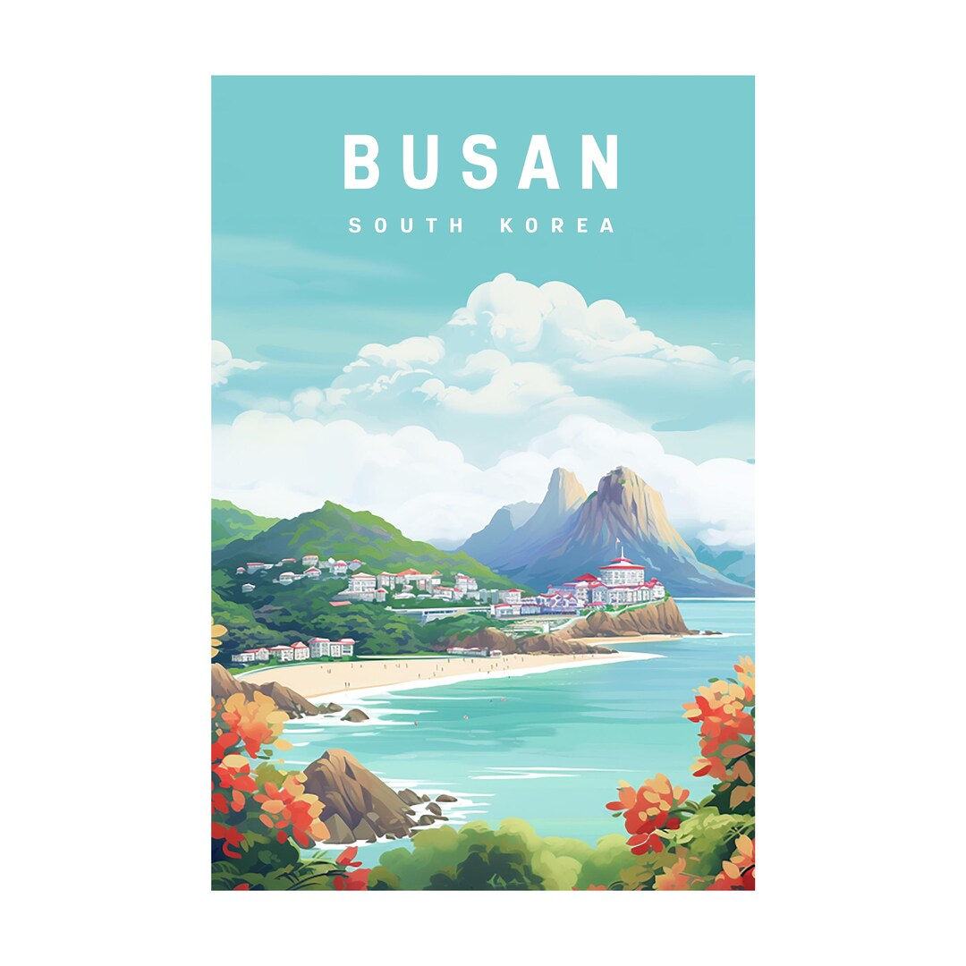 Busan South Korea Travel Sticker Print Gift Art Gift South Korea ...