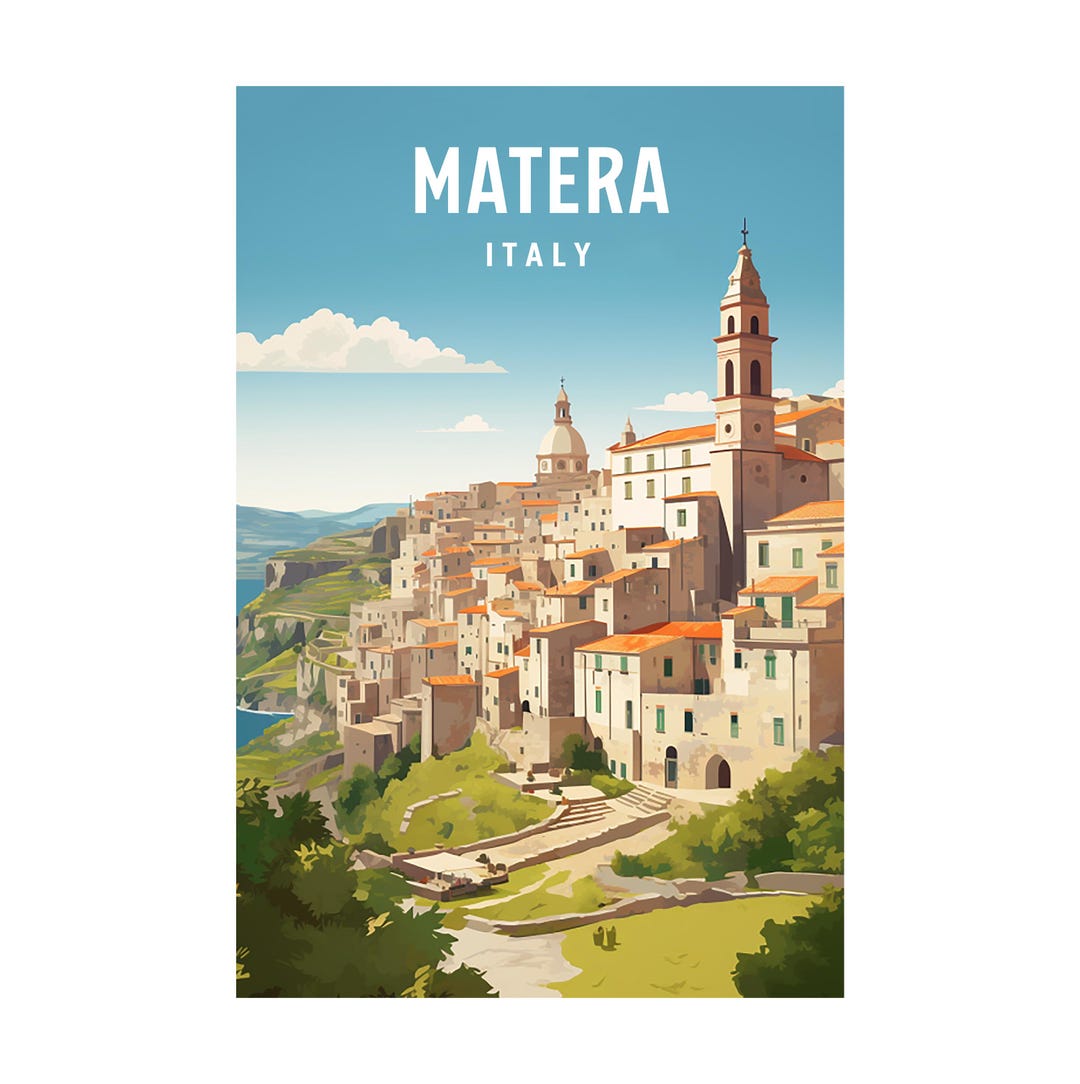 Matera Italy Travel Sticker Print Gift Art Gift Italy Artwork - Etsy