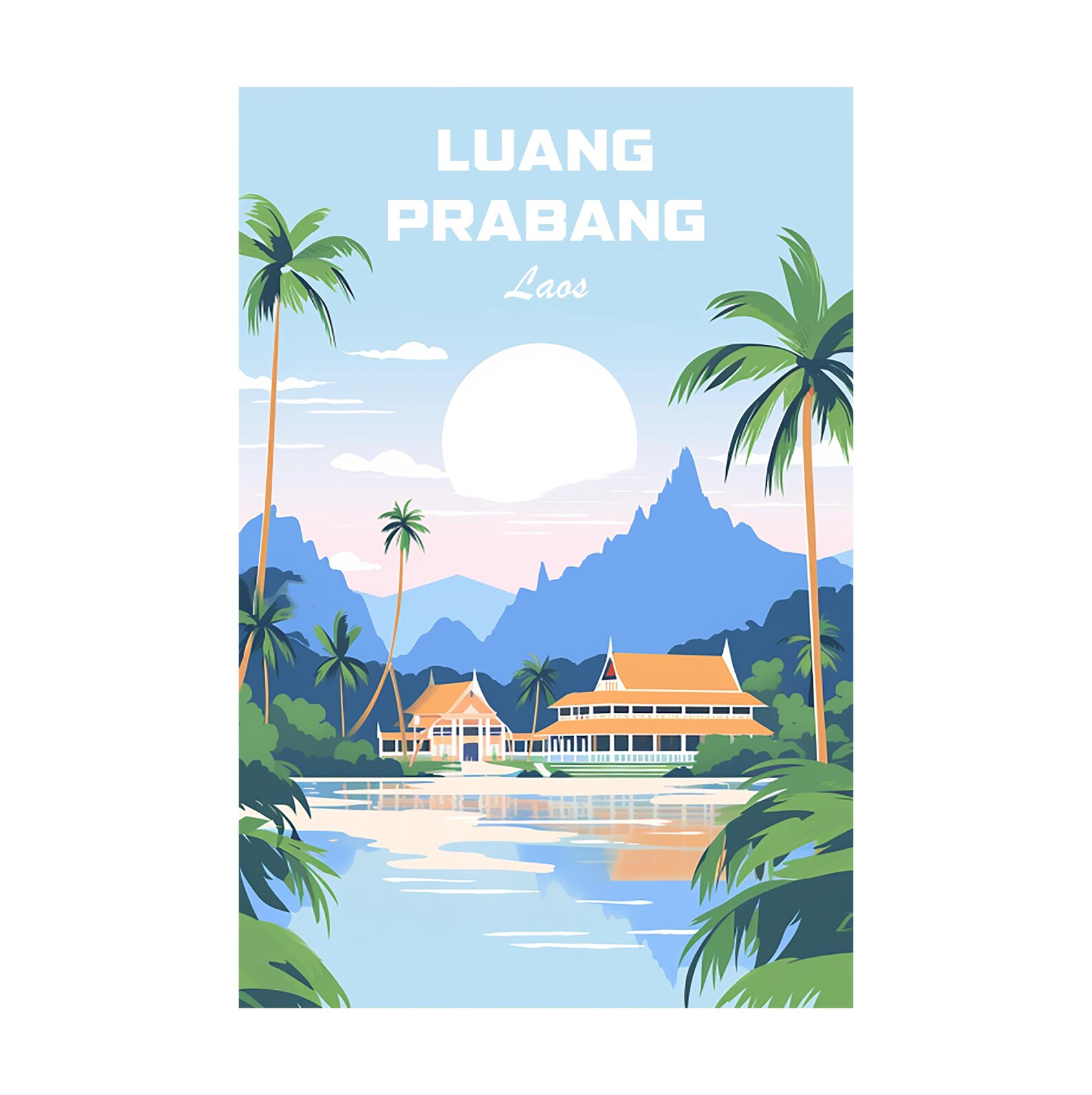 Luang Prabang Laos Travel Sticker Print Gift Art Gift Laos Artwork - Etsy